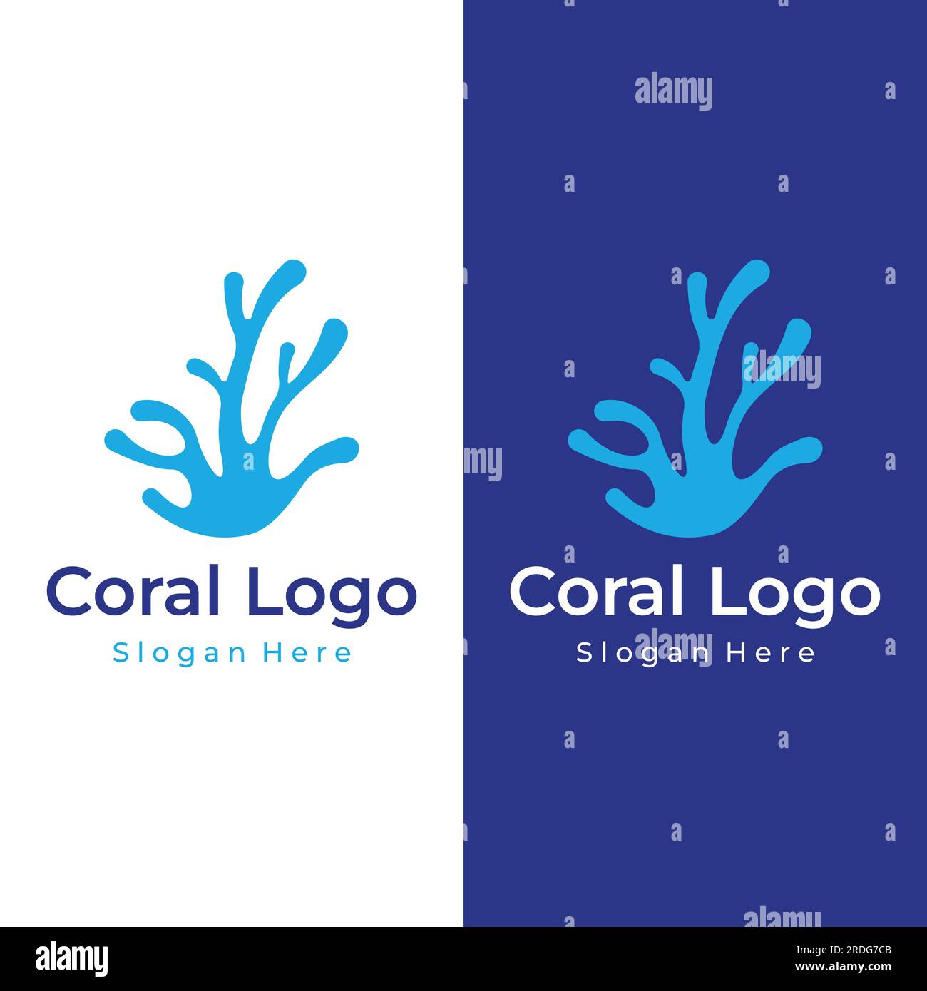 Beautiful colorful underwater natural coral reef logo design. Coral ...