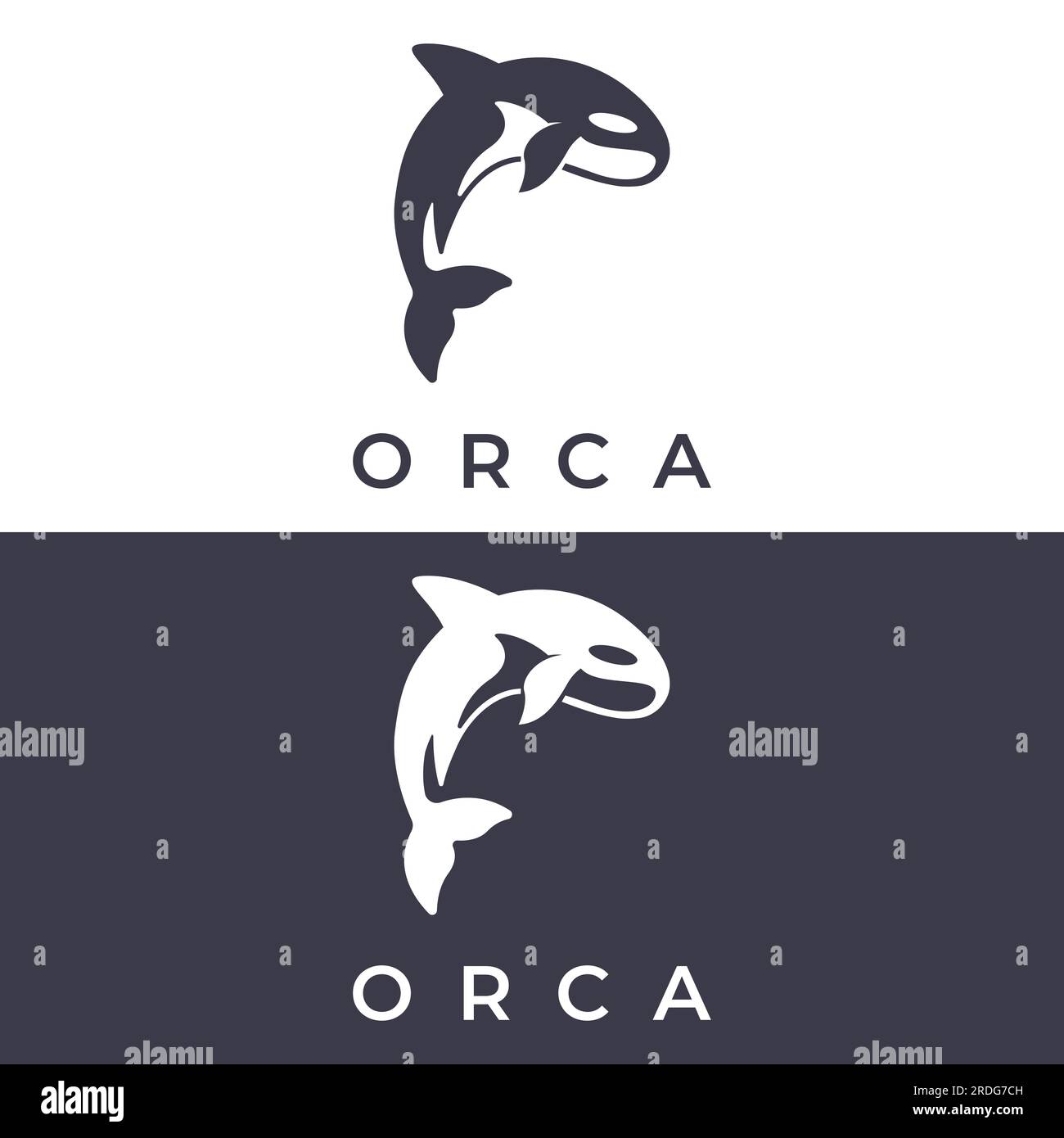 Simple black orca whale animal logo creative design. Killer underwater ...