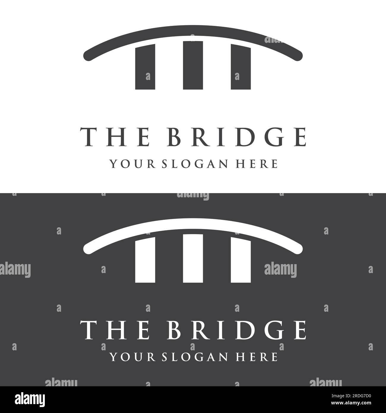 Minimalist and elegant creative bridge building logo with a modern ...
