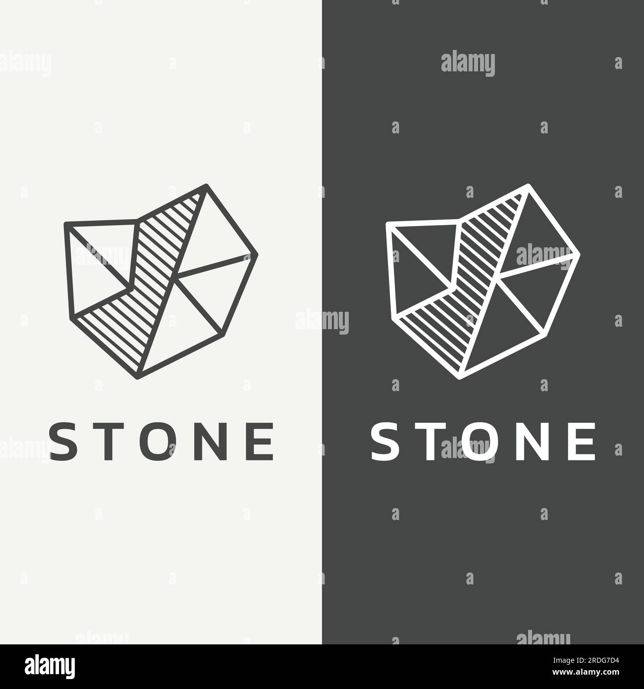 Natural stone silhouette abstract logo creative design with outline ...
