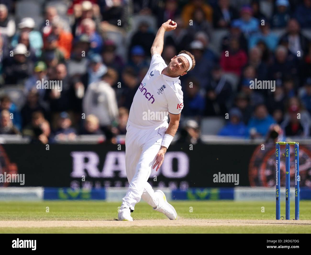 England's Stuart Broad bowling on day three of the fourth LV= Insurance ...