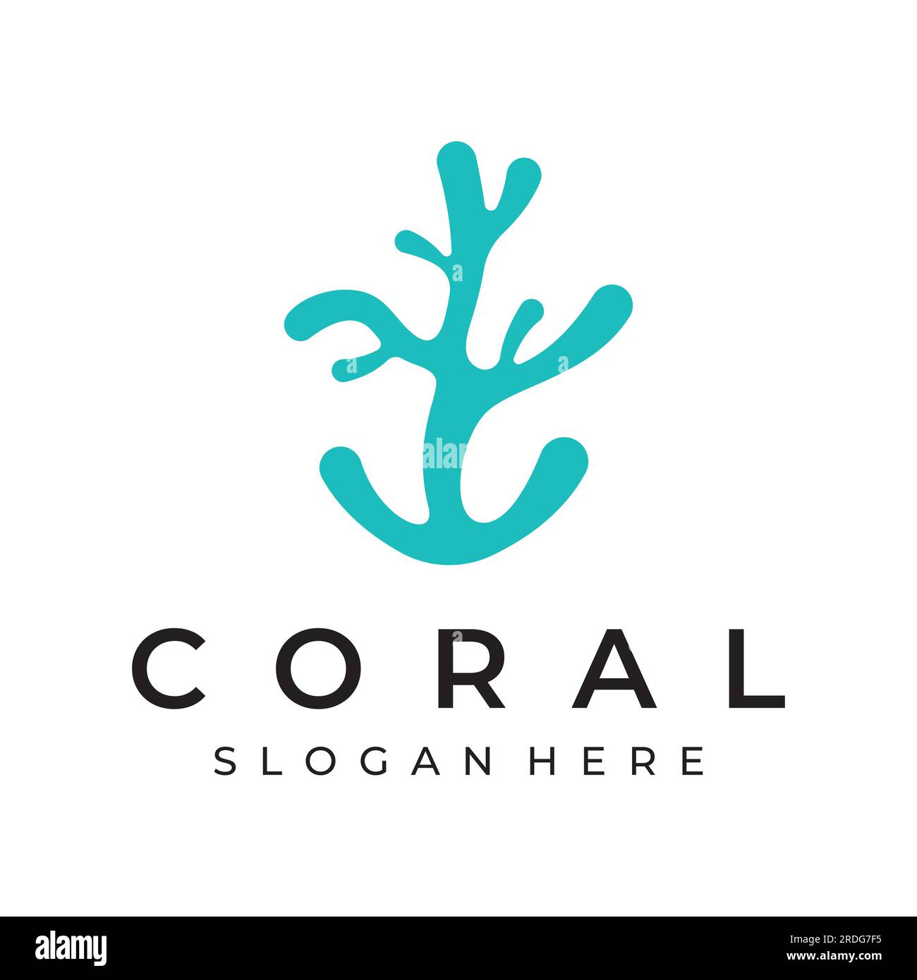 Beautiful colorful underwater natural coral reef logo design. Coral ...
