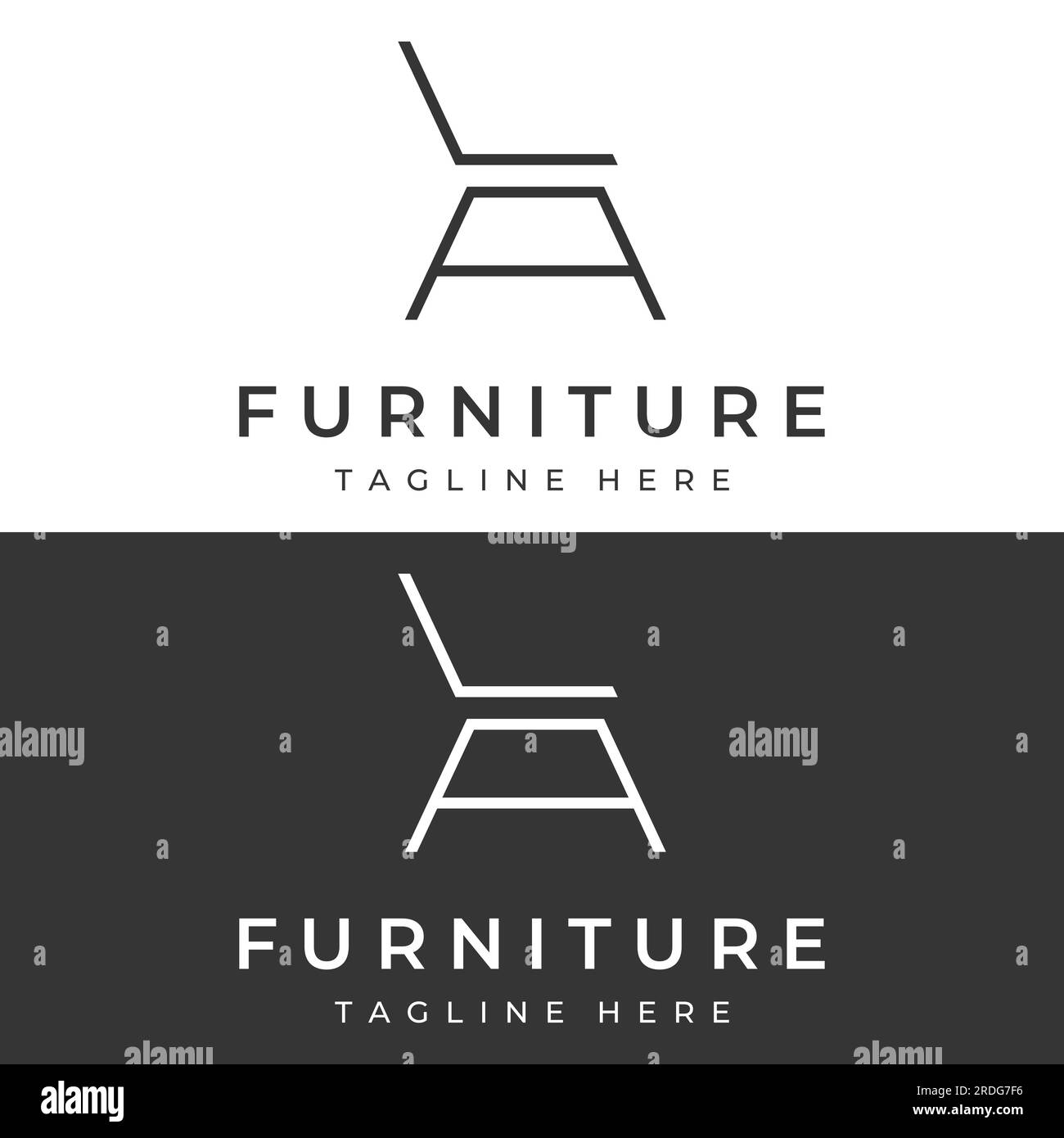 Interior chair furniture logo creative design with modern geometric ...