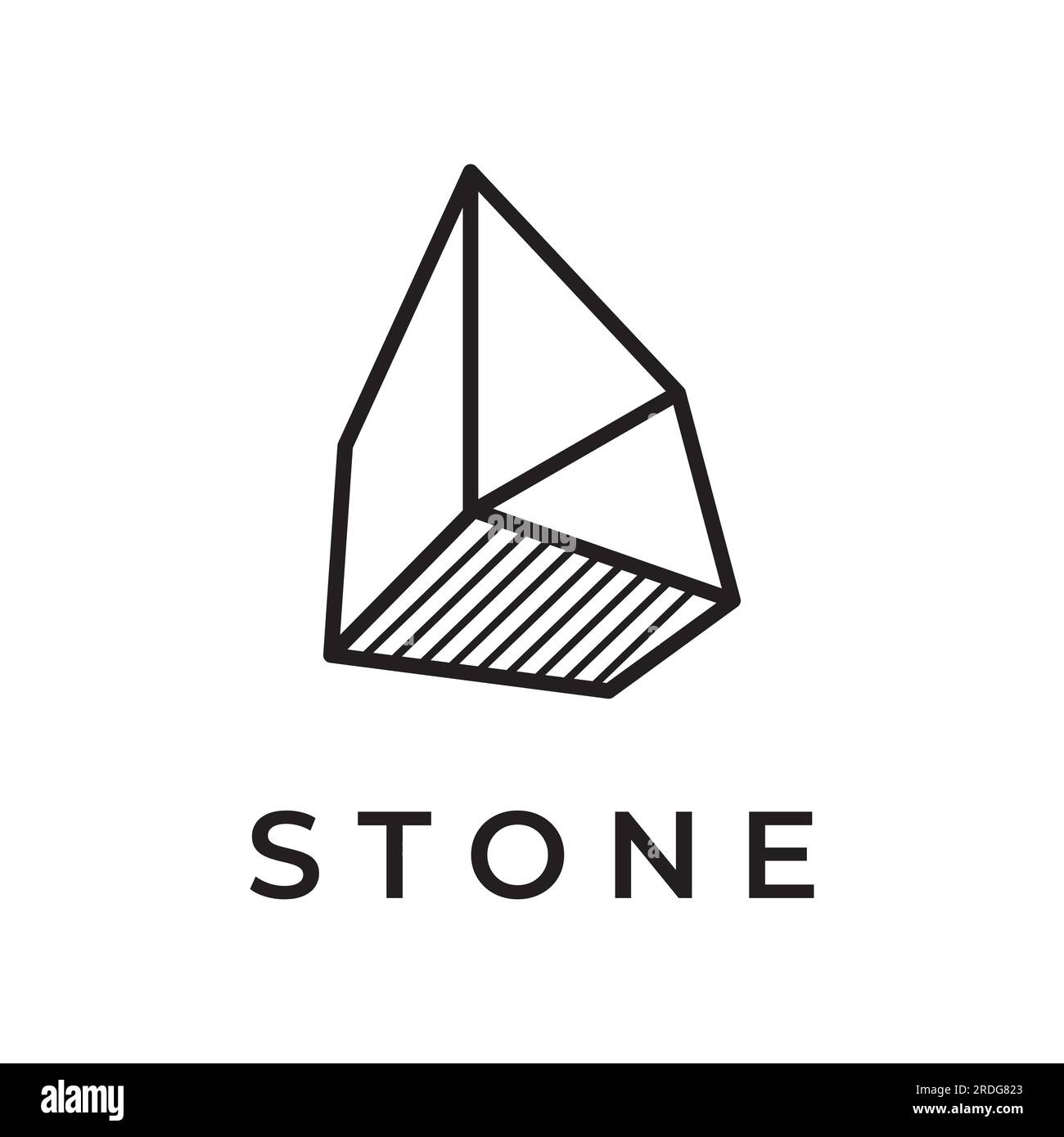 Natural stone silhouette abstract logo creative design with outline ...