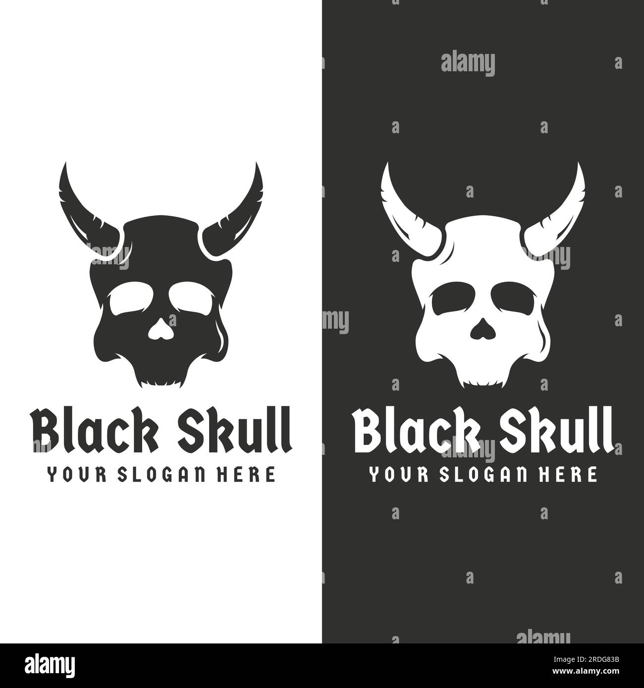 Fire skull head logo with horns, warrior, dark,strong, tattoo,vintage ...