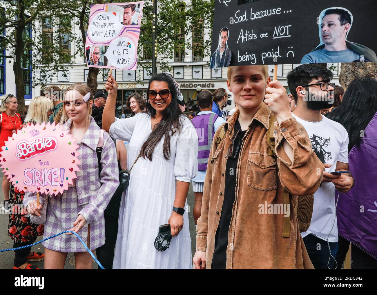 Actors protest leicester square hi-res stock photography and images - Alamy