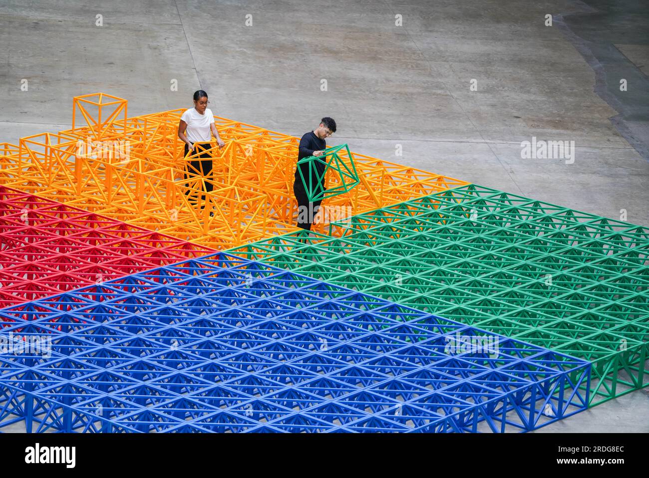 London UK. 21 July 2023 Zero to Infinity, large interactive sculpture ...