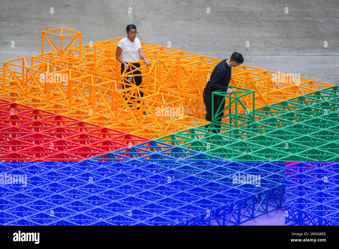 London UK. 21 July 2023 Zero to Infinity, large interactive sculpture ...