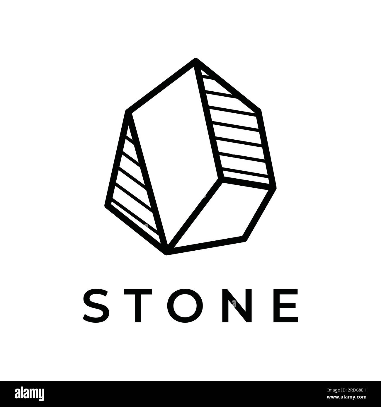 Natural stone silhouette abstract logo creative design with outline ...