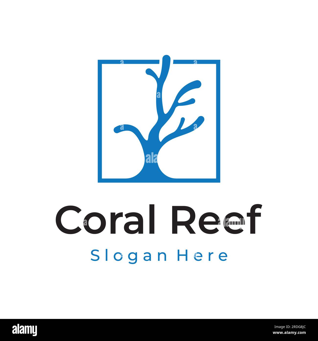 Beautiful colorful underwater natural coral reef logo design. Coral ...