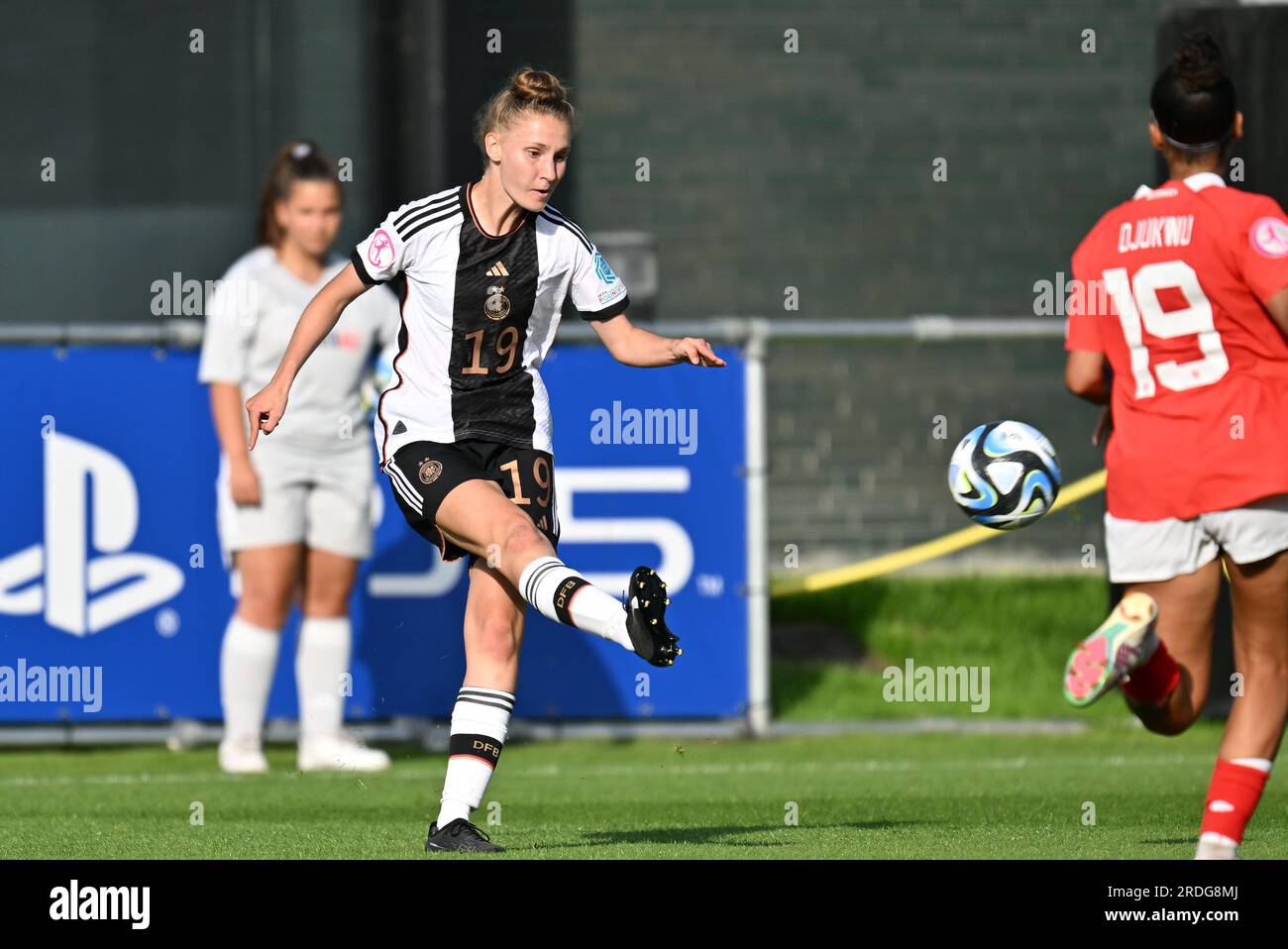 Alisa Grincenco (19) of Germany pictured during a female soccer game between the national women ...