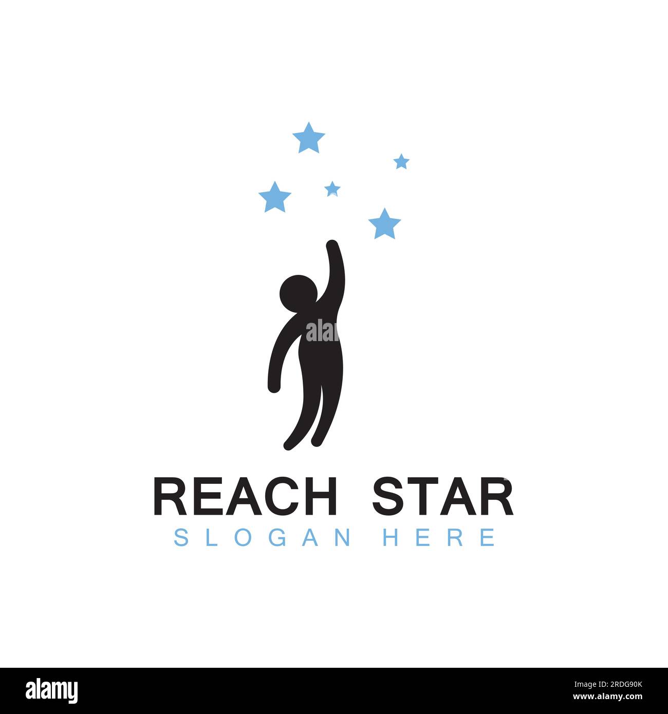 A logo to reach the stars or a logo to reach a dream or goal. Logo using vector design concept ...