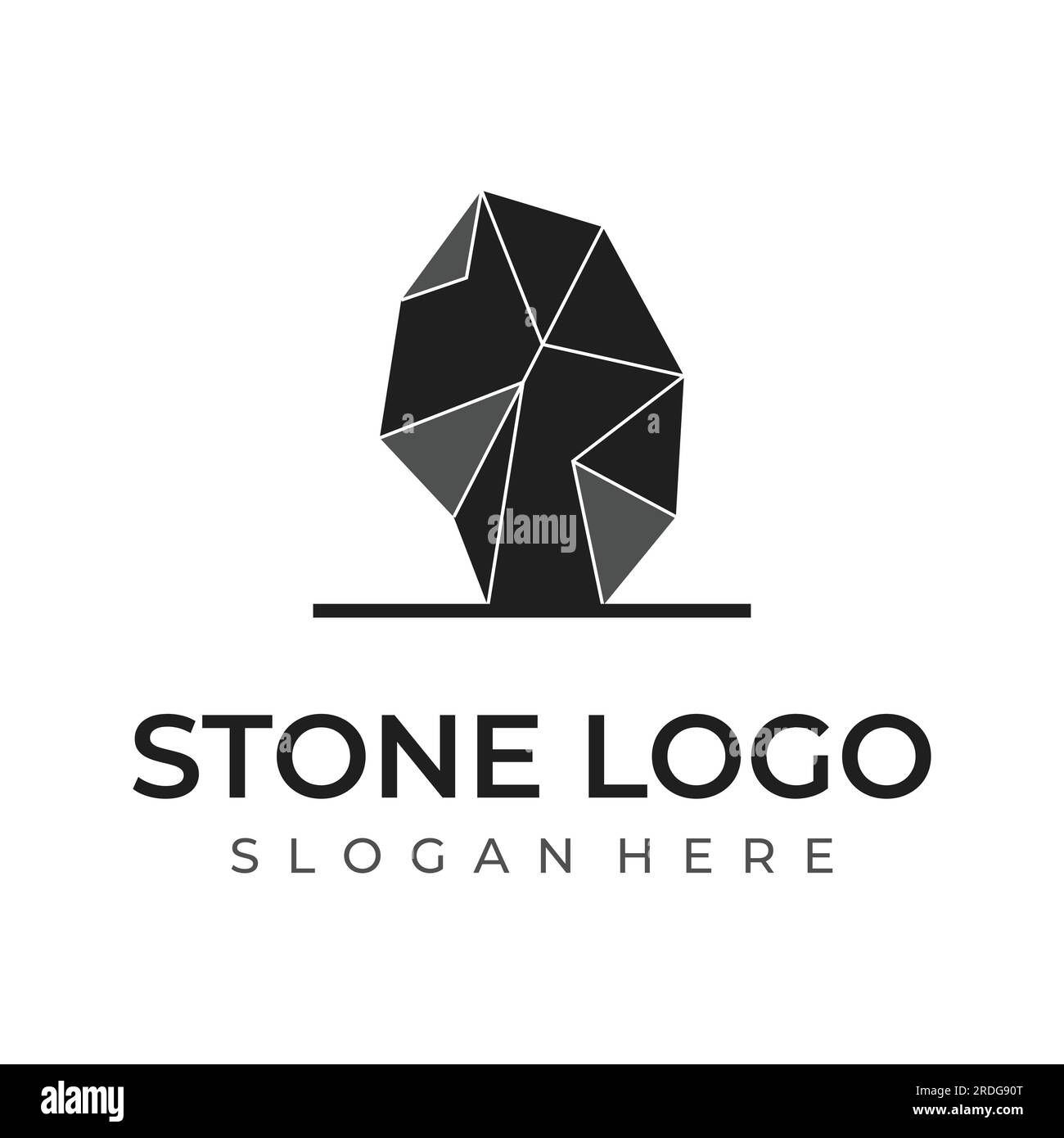 Natural stone silhouette abstract logo creative design with outline ...