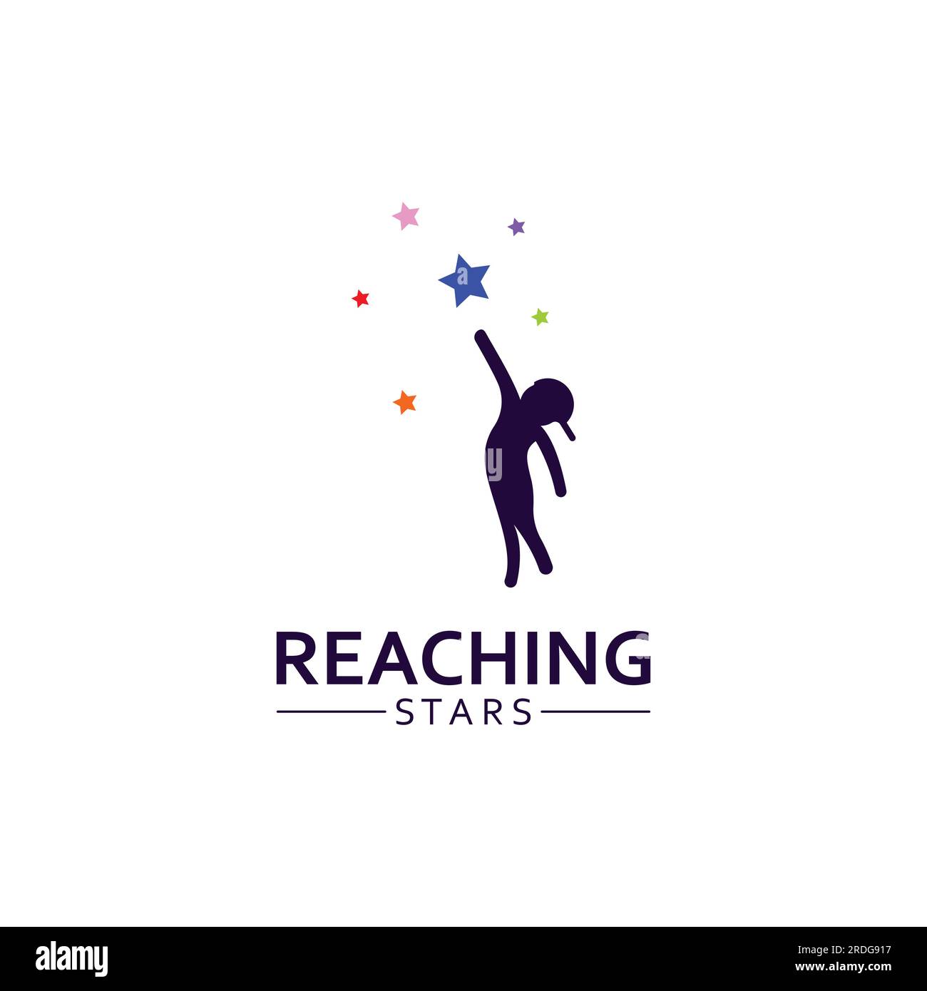 A logo to reach the stars or a logo to reach a dream or goal. Logo using vector design concept ...