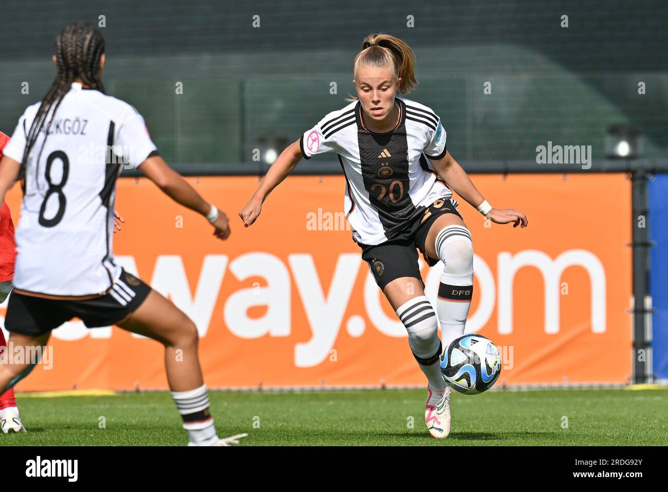 Laura Gloning (20) of Germany pictured during a female soccer game between the national women ...
