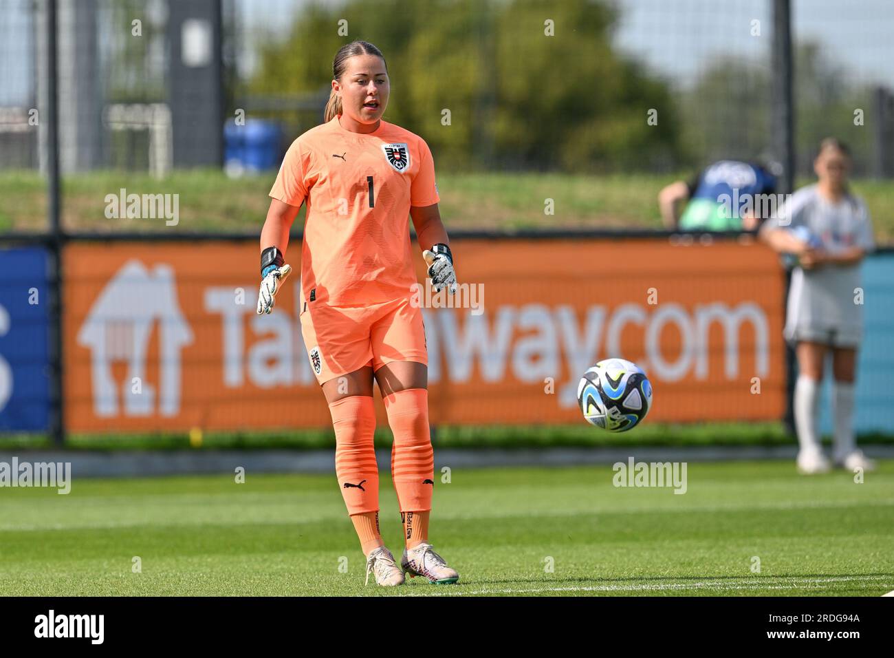 goalkeeper Mariella El Sherif (1) of Austria pictured during a female ...