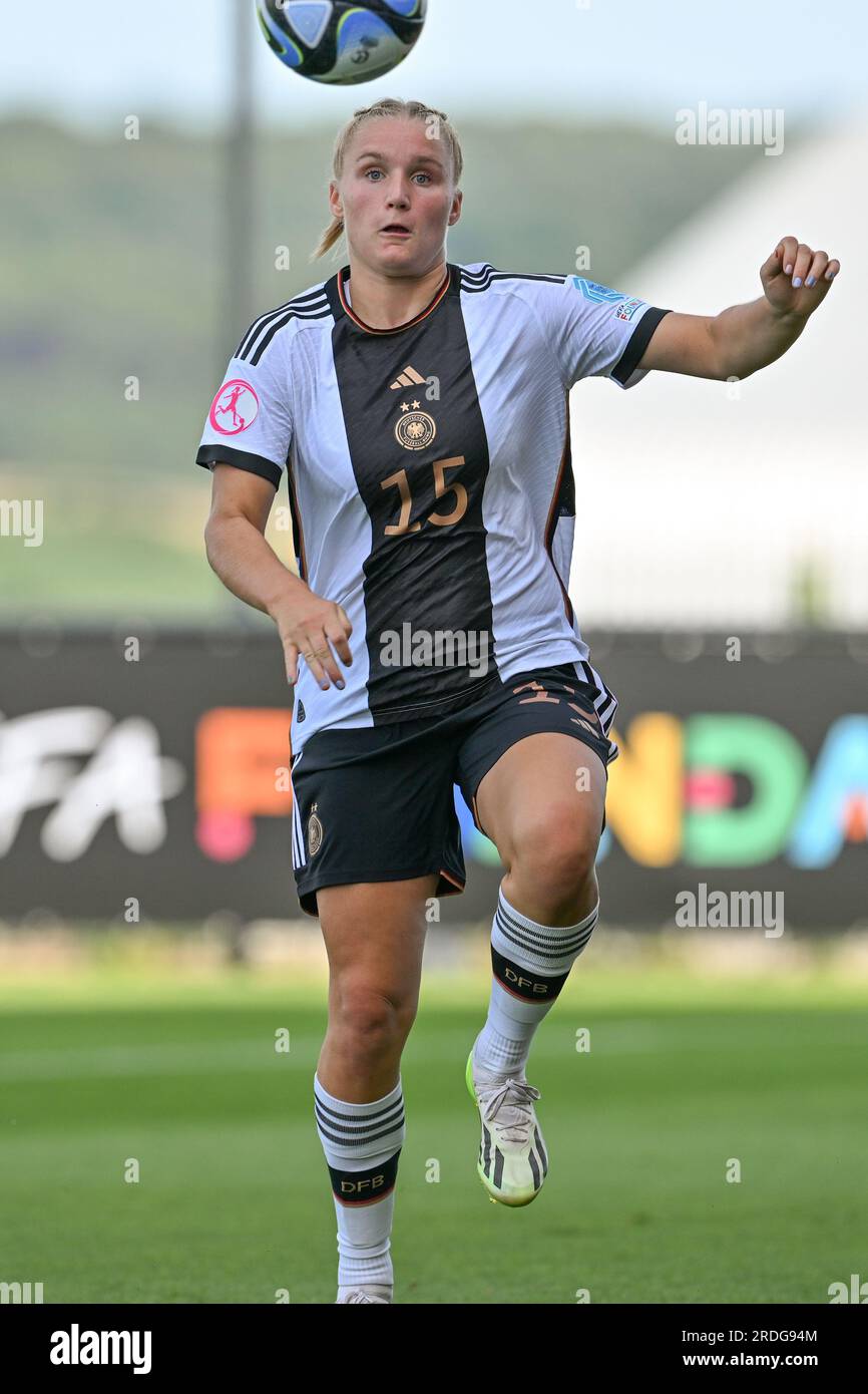 Jella Veit (15) of Germany pictured during a female soccer game between the national women under ...