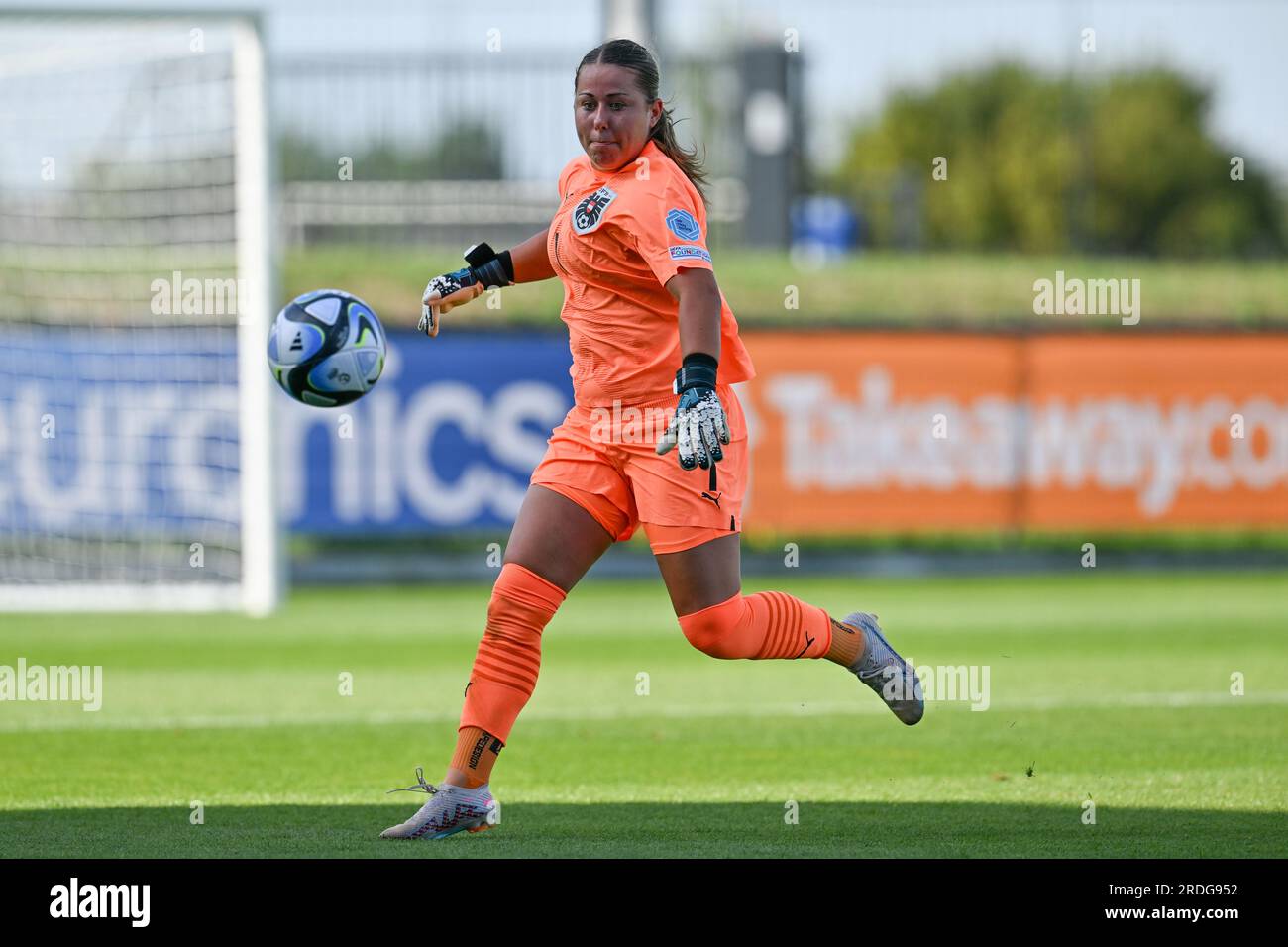 goalkeeper Mariella El Sherif (1) of Austria pictured during a female ...
