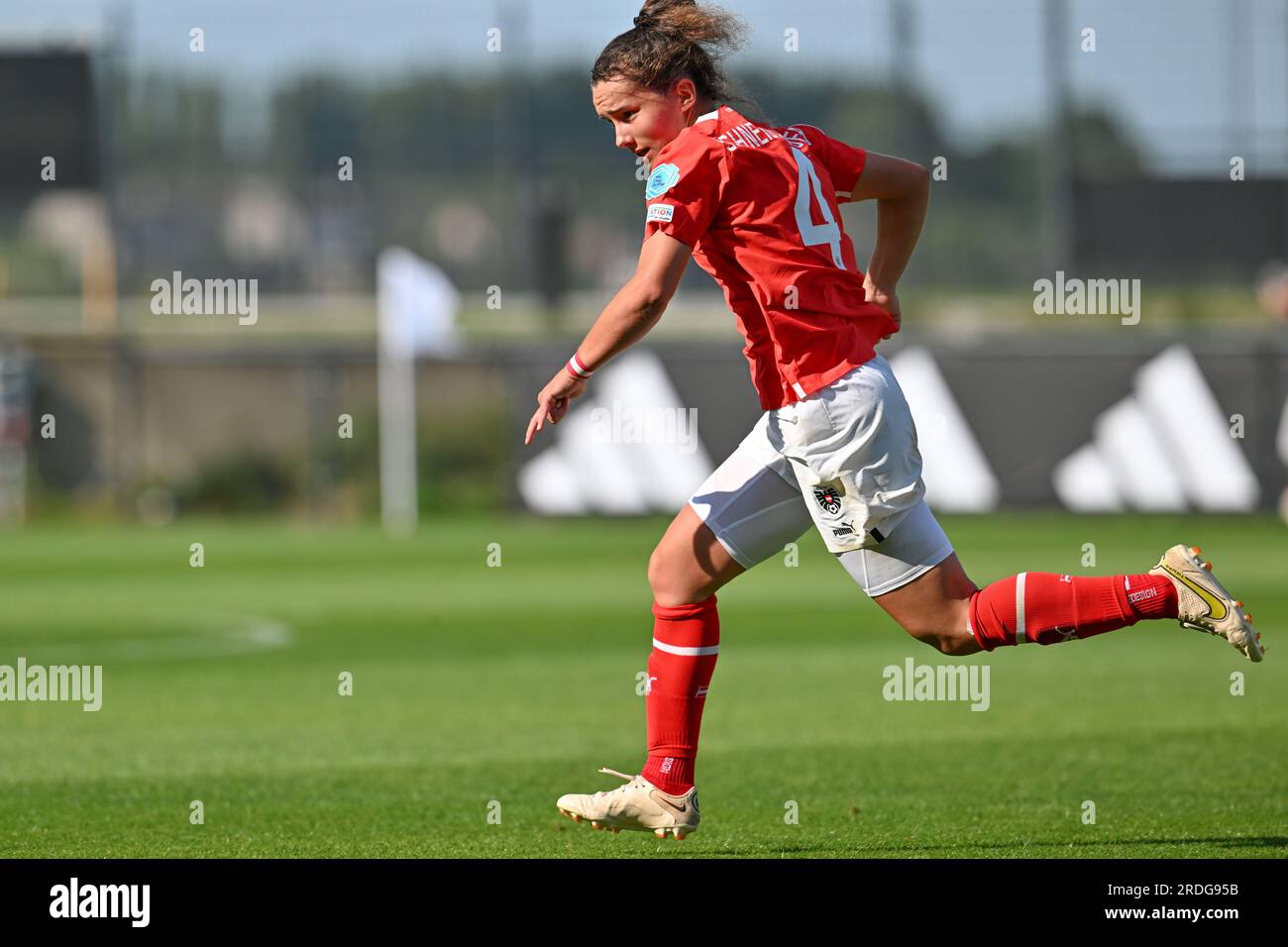 Isabell Schneiderbauer (4) of Austria pictured during a female soccer game between the national ...