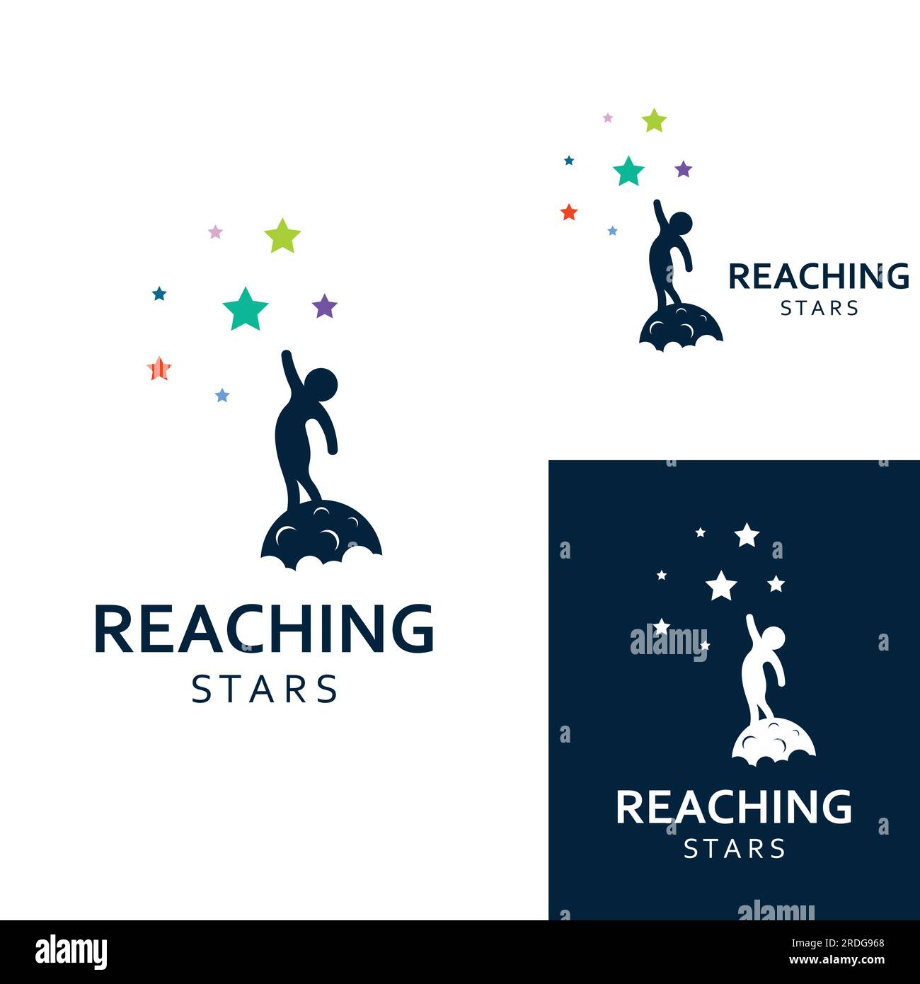 A logo to reach the stars or a logo to reach a dream or goal. Logo using vector design concept ...
