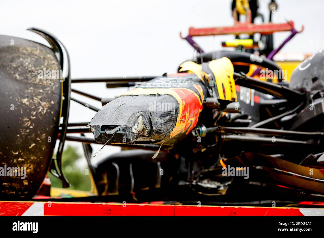 Budapest, Hungary. 21st July, 2023. Damaged car of #11 Sergio Perez ...