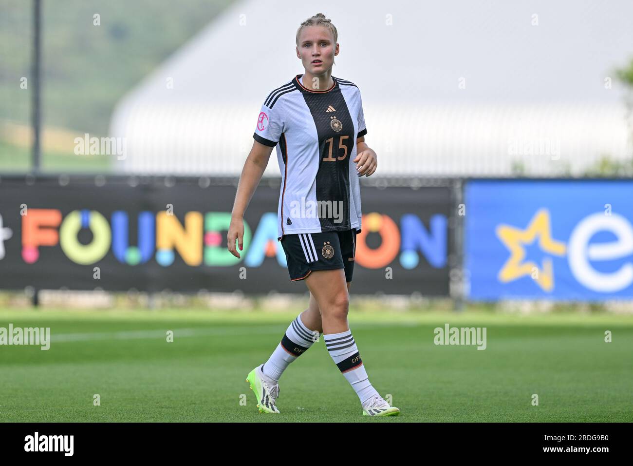 Jella Veit (15) of Germany pictured during a female soccer game between the national women under ...