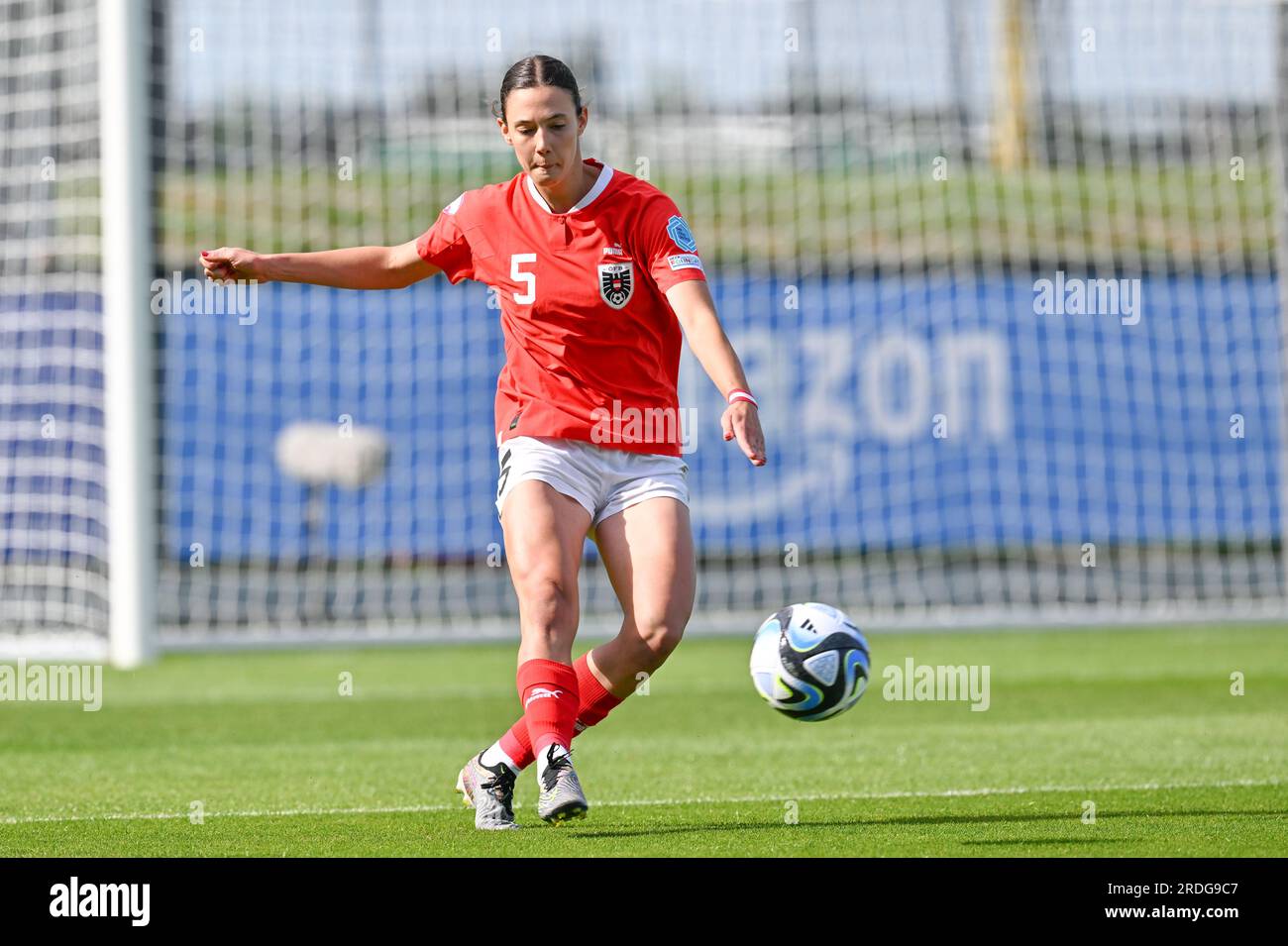Jovana Cavic (5) of Austria pictured during a female soccer game between the national women ...