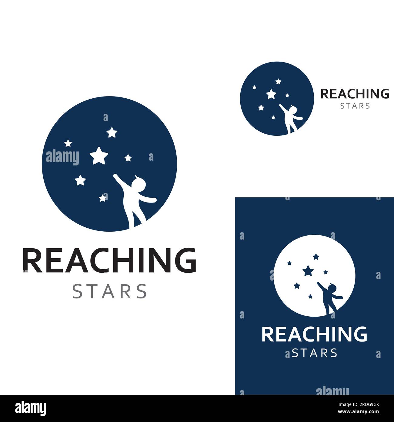 A logo to reach the stars or a logo to reach a dream or goal. Logo using vector design concept ...