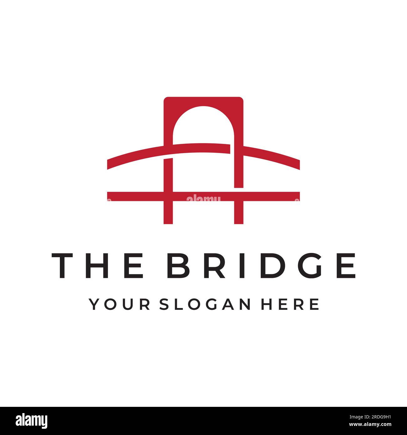 Minimalist and elegant creative bridge building logo with a modern ...