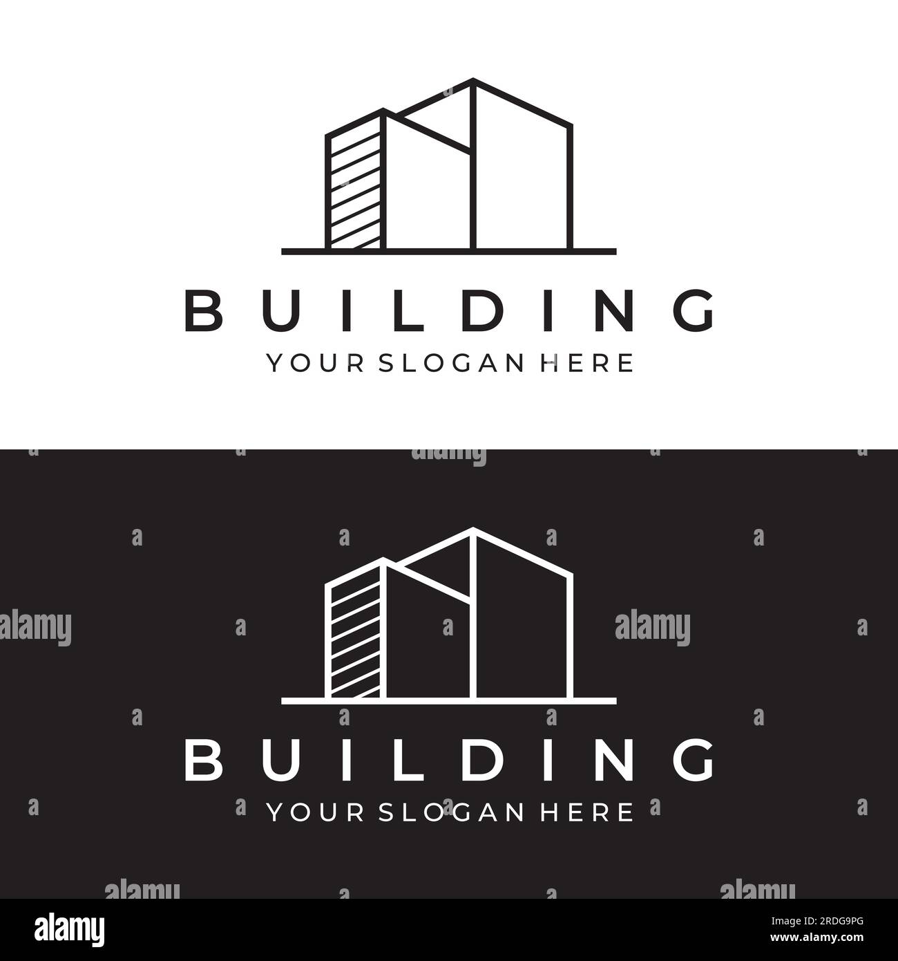 Logos of modern and elegant luxury apartment buildings, houses, hotels ...