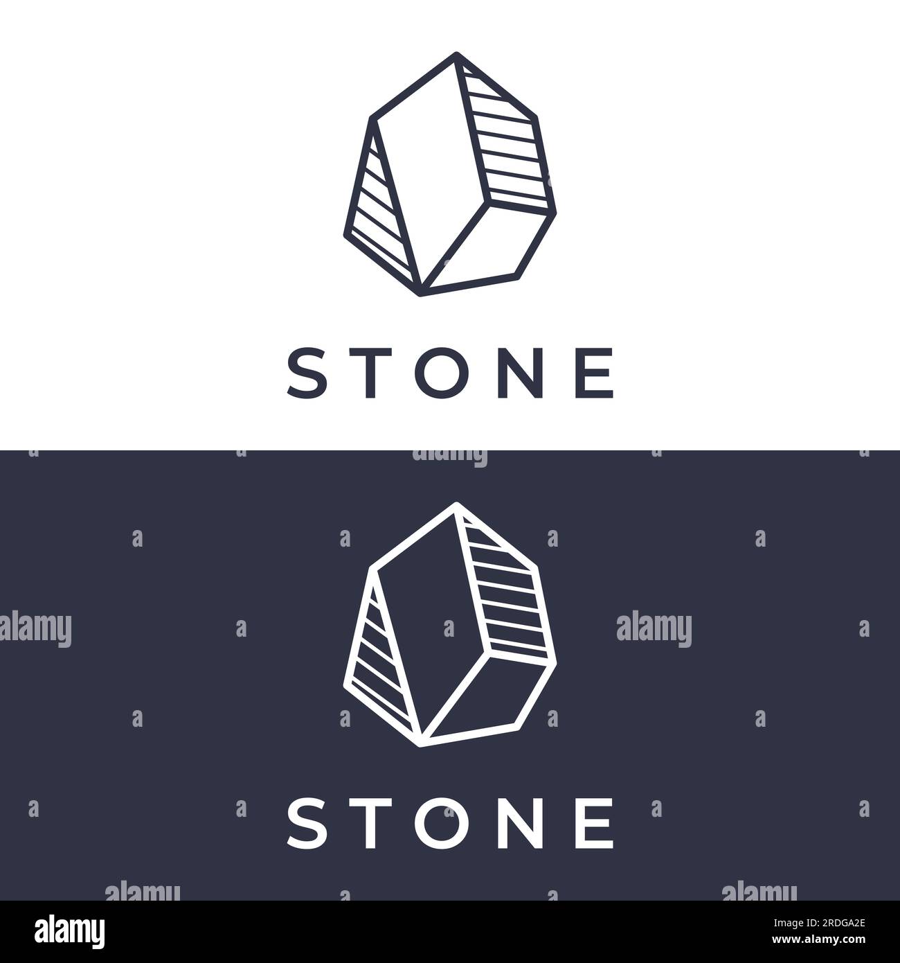 Natural stone silhouette abstract logo creative design with outline ...
