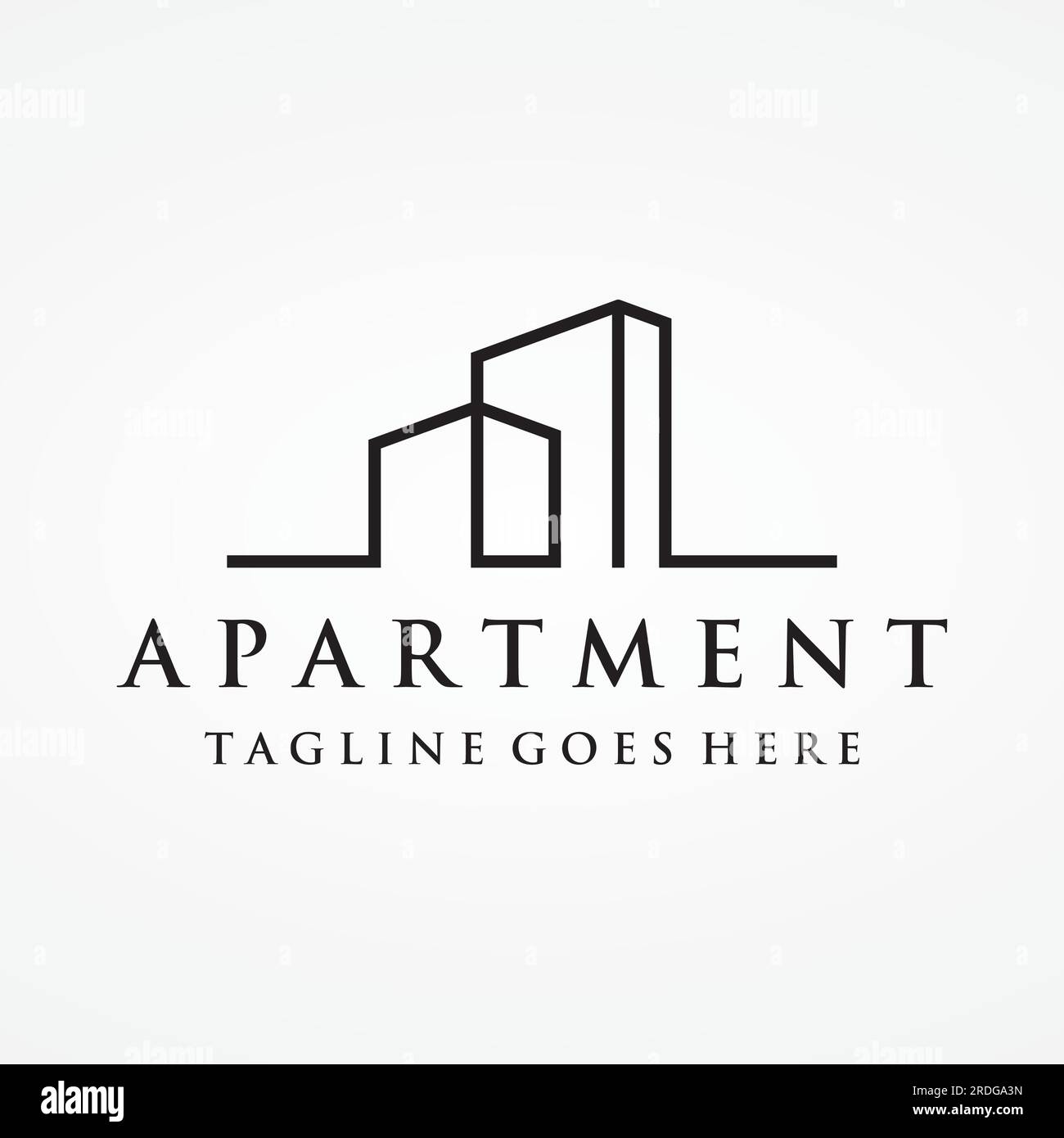 Logos of modern and elegant luxury apartment buildings, houses, hotels ...