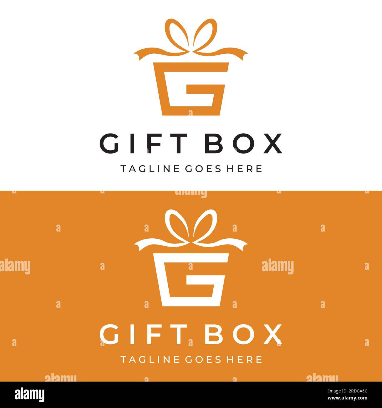 Gift box logo or gift with ribbon sign, letter G and gifts. Logo for ...