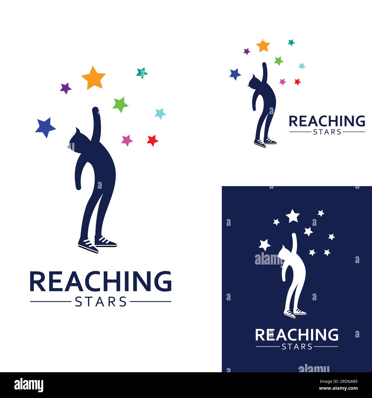 A logo to reach the stars or a logo to reach a dream or goal. Logo using vector design concept ...