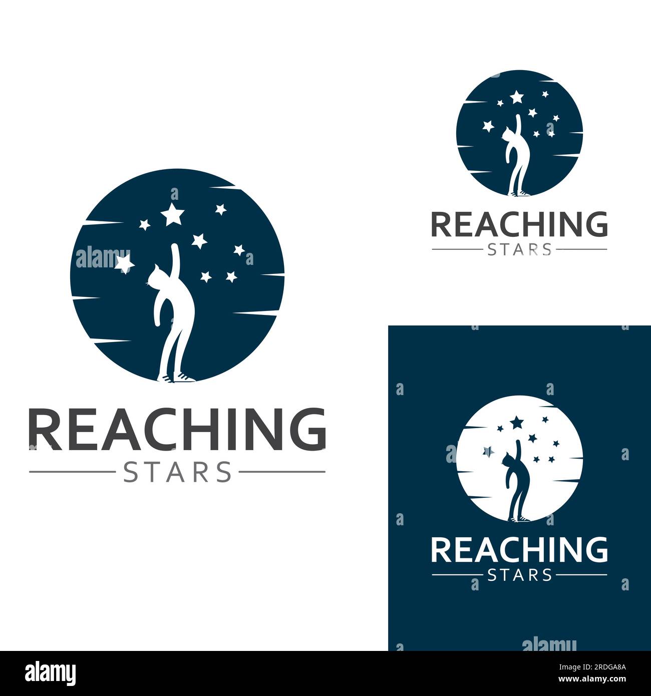 A logo to reach the stars or a logo to reach a dream or goal. Logo using vector design concept ...