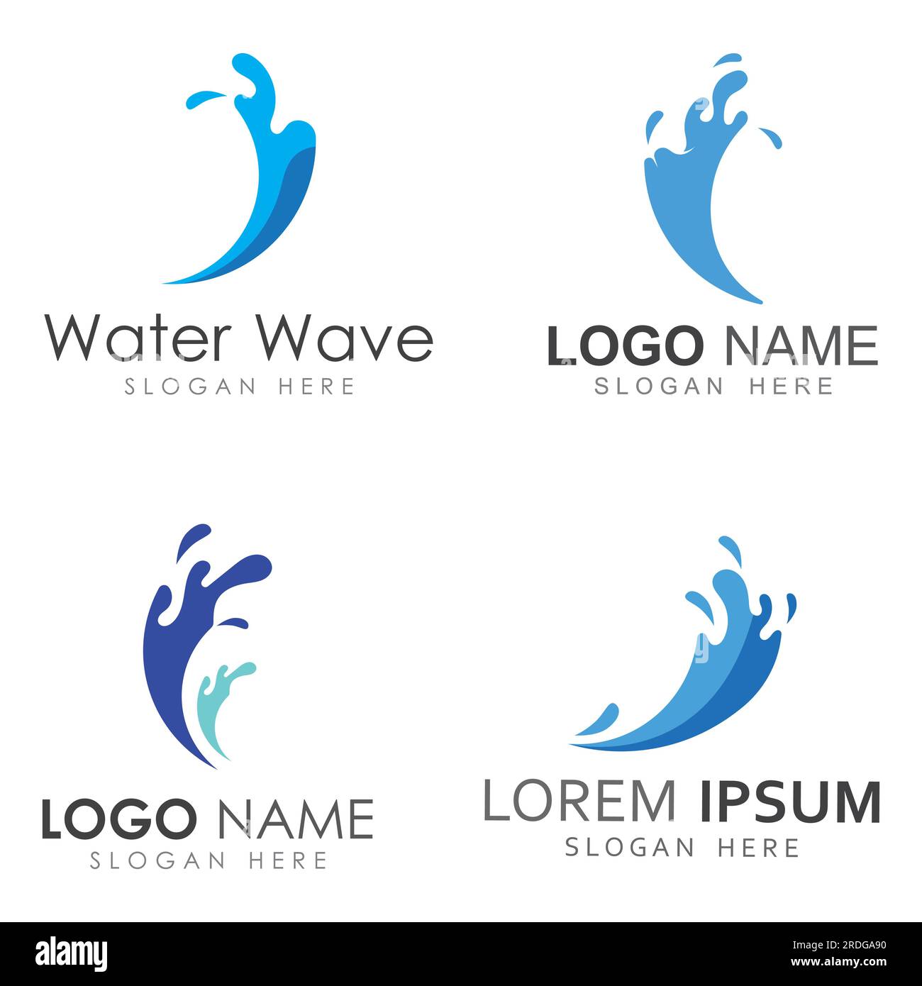 Water wave logo and Sea wave logo or beach water waves, with vector ...