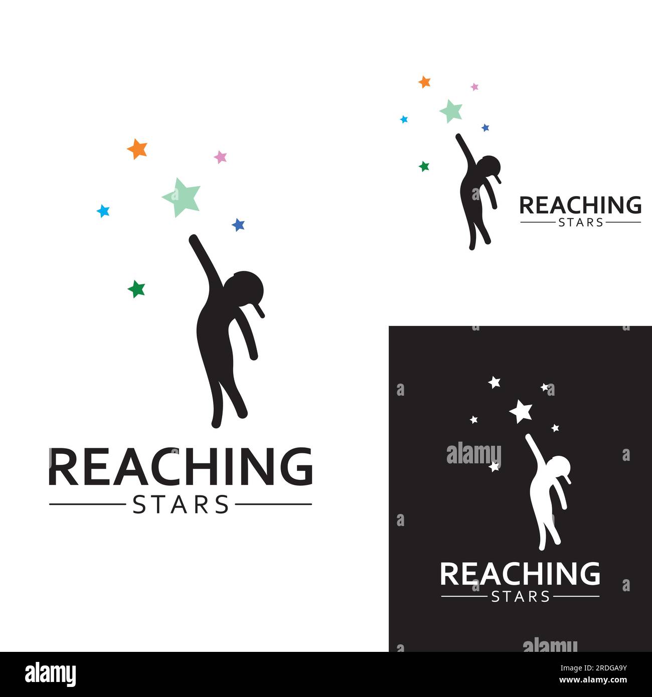 A logo to reach the stars or a logo to reach a dream or goal. Logo using vector design concept ...