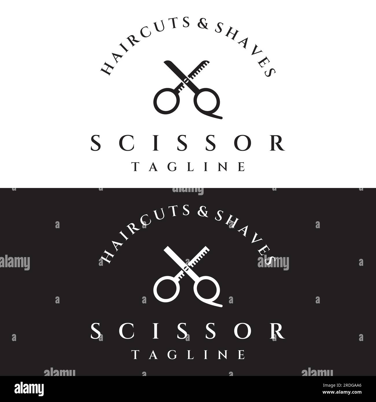 Creative and simple classic haircut salon scissors logo isolated on ...