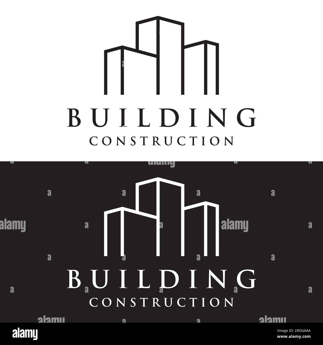 Logos of modern and elegant luxury apartment buildings, houses, hotels ...
