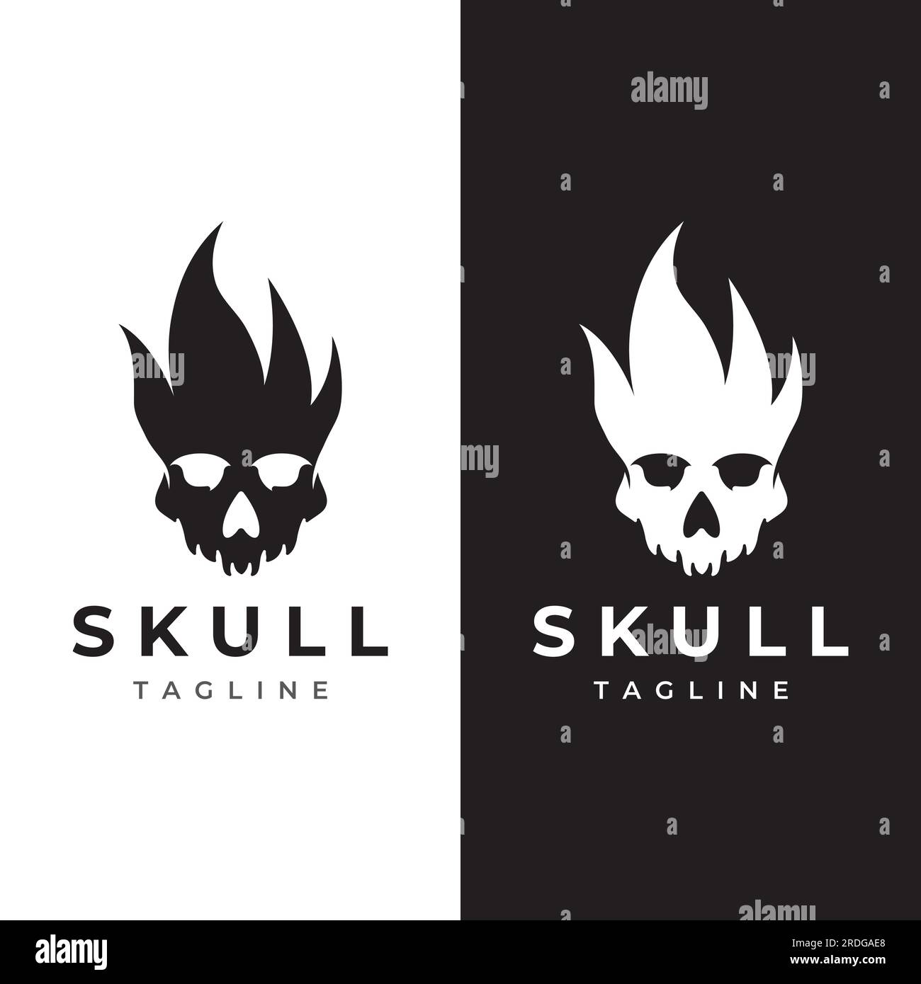 Fire skull head logo with horns, warrior, dark,strong, tattoo,vintage ...