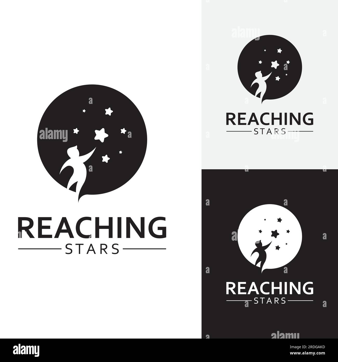 A logo to reach the stars or a logo to reach a dream or goal. Logo using vector design concept ...