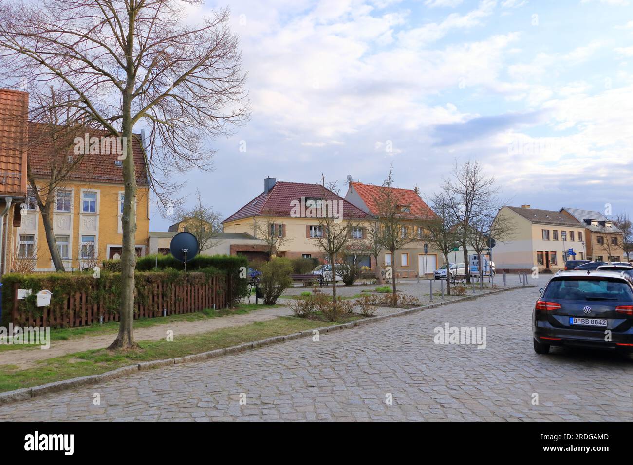 April 5 2023 - Caputh, Brandenburg in Germany: Street view of the small ...