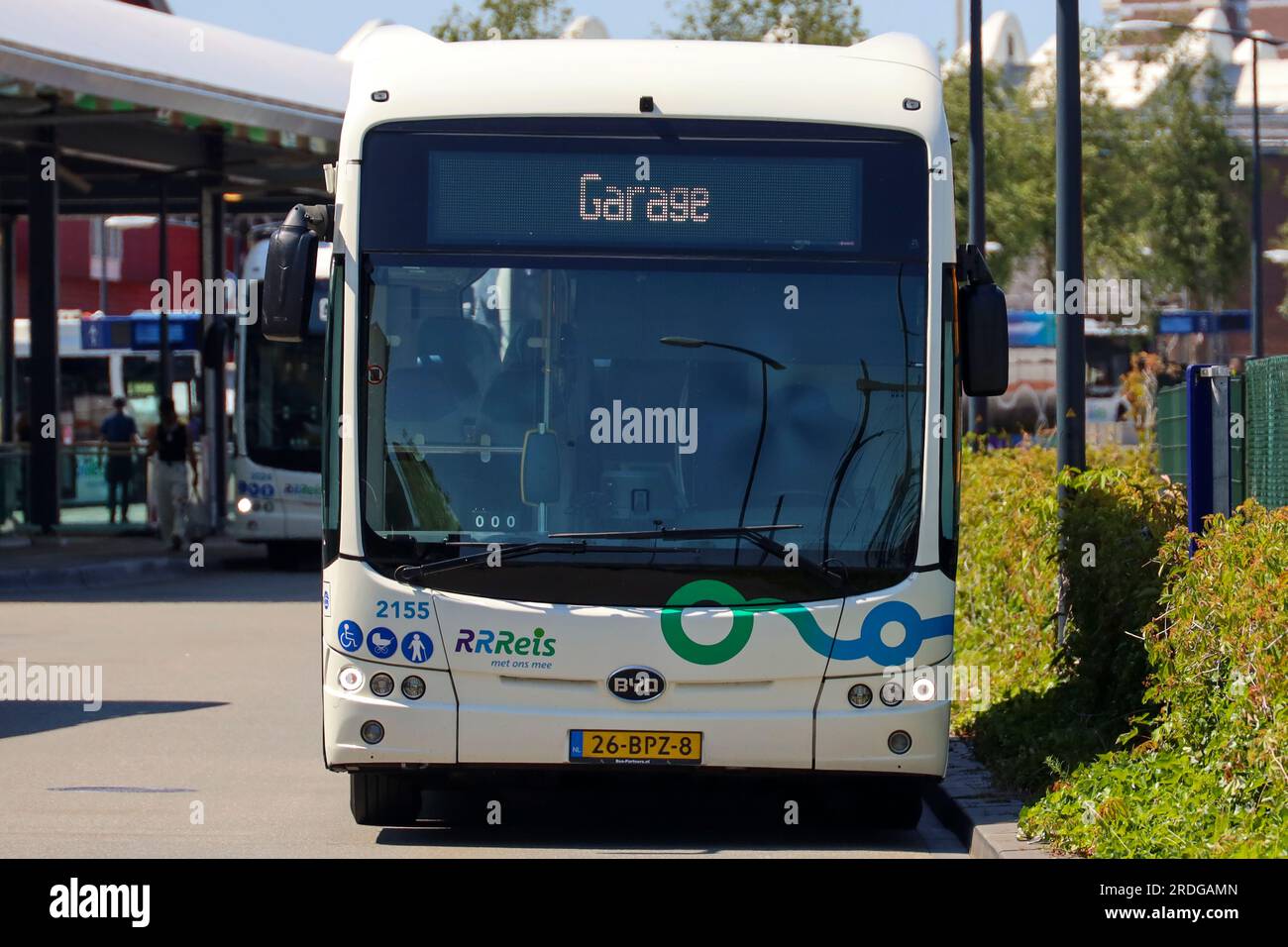Electrical BYD busses at Zwolle busplatform for regional and local ...