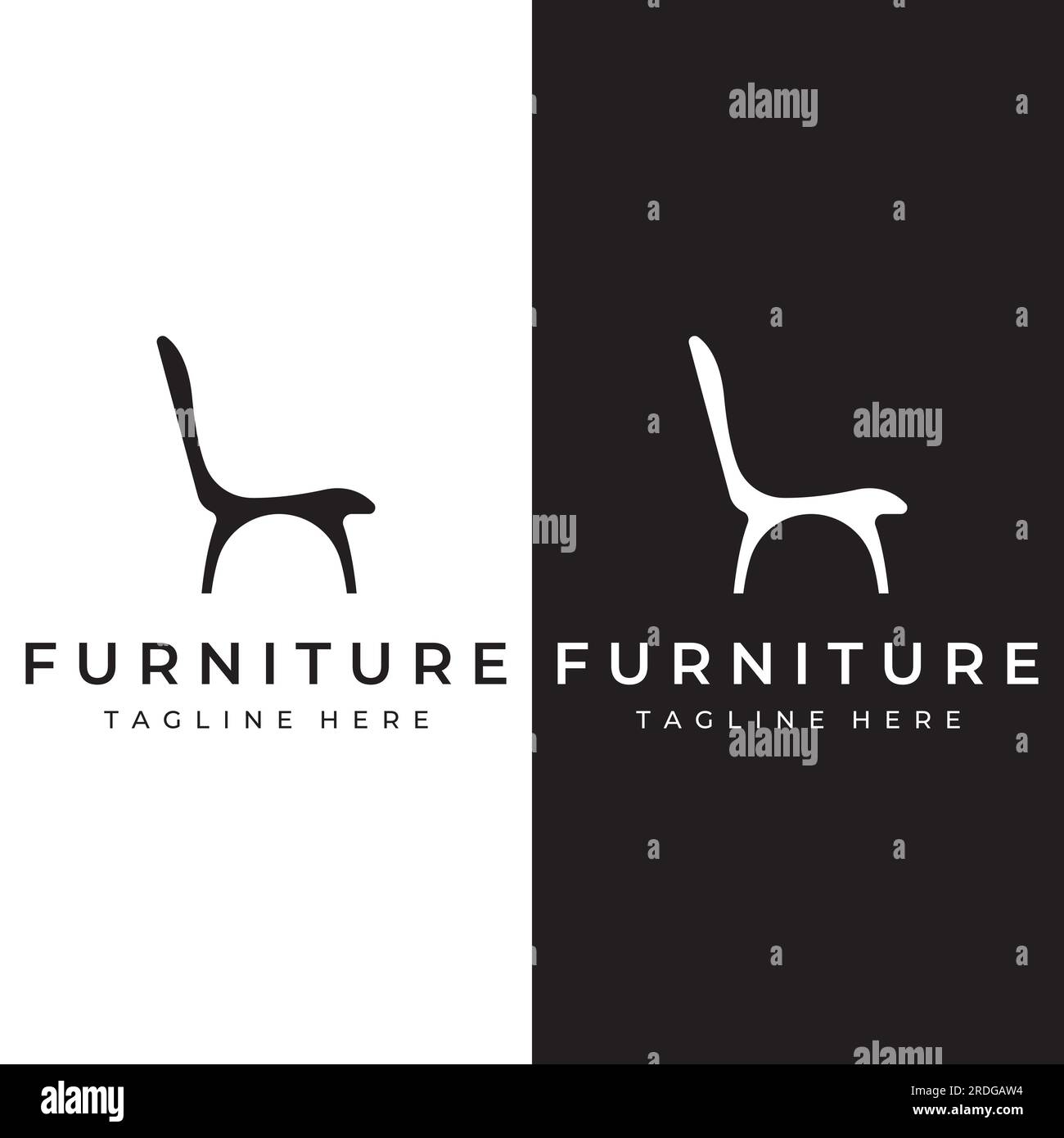 Interior chair furniture logo creative design with modern geometric ...