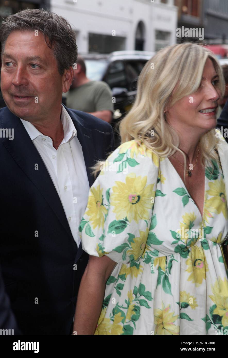 London, UK. John Torode and wife Lisa Faulkner at the ITV Summer Party ...