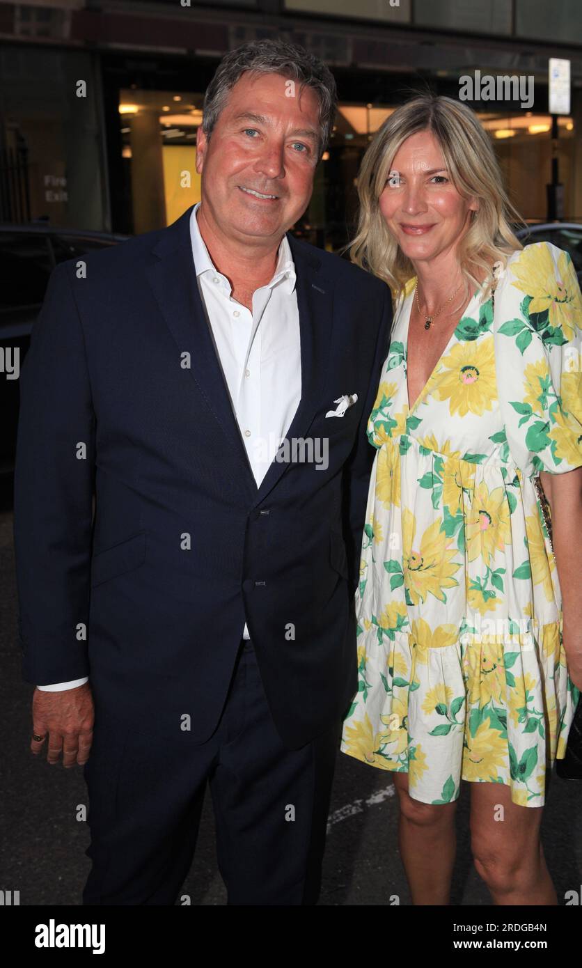 London, UK. John Torode and wife Lisa Faulkner at the ITV Summer Party ...