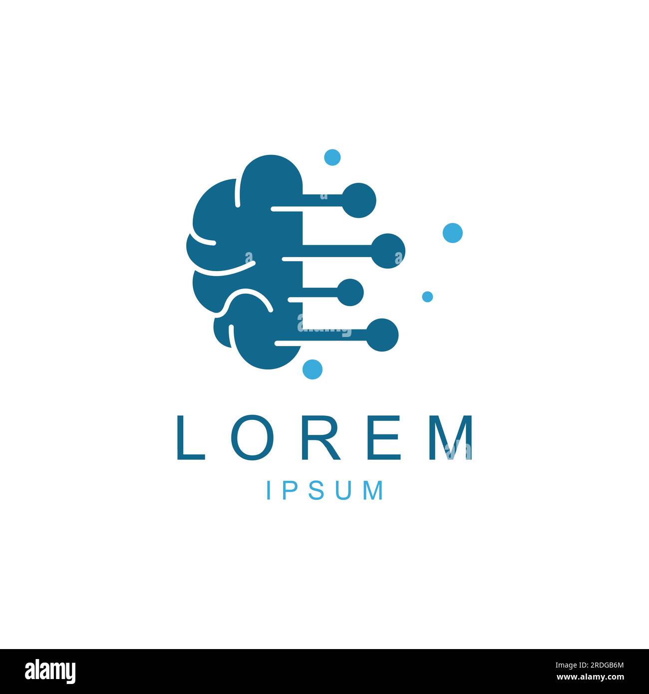 Brain logo. Brain logo with combination of technology and brain part nerve cells, with vector ...