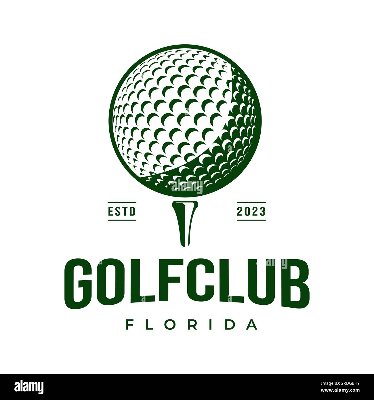 Golf Ball and Tee for Sports Club Logo Design Vector. Tournament Golf ...