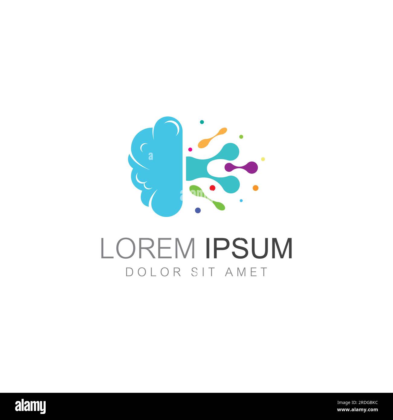 Brain logo. Brain logo with combination of technology and brain part nerve cells, with vector ...