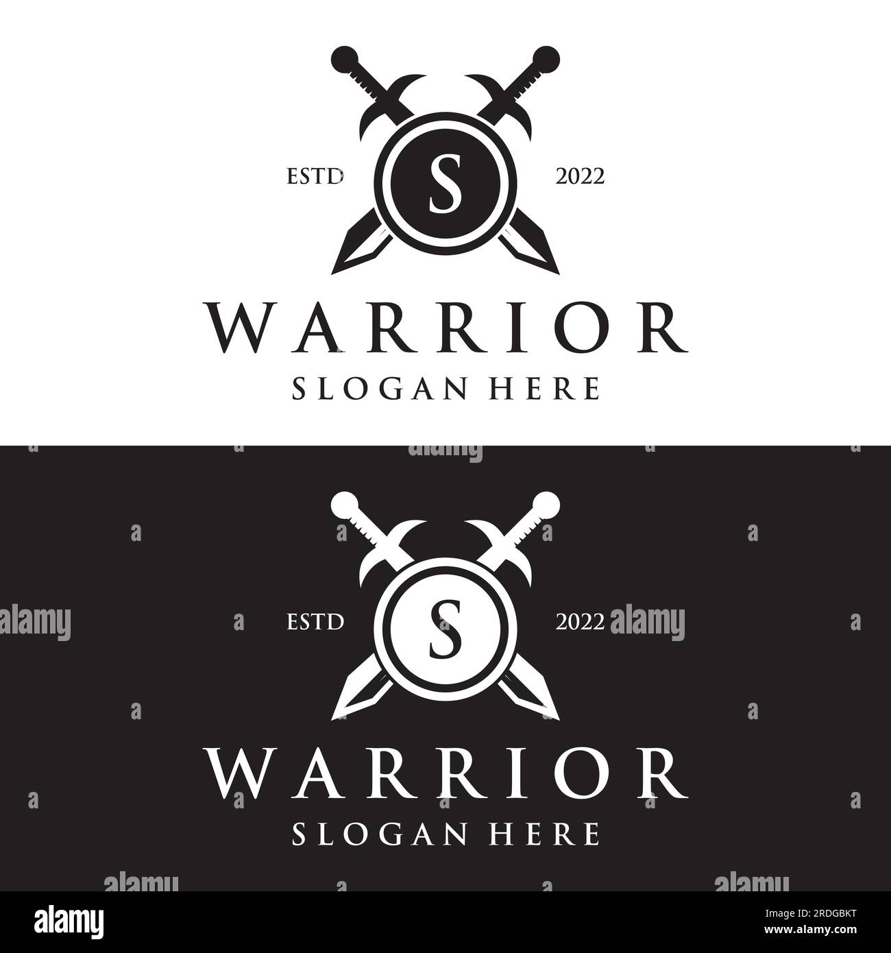 Sword, shield ,excalibur vintage silhouette logo design Stock Vector ...